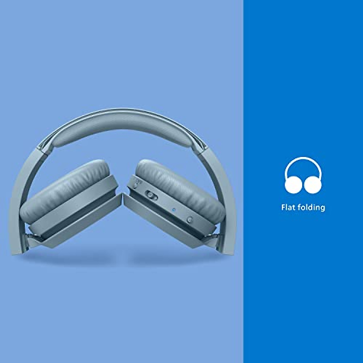 Philips H4205 On-Ear Wireless Headphones with 32mm Drivers and BASS Boost on-Demand, Blue