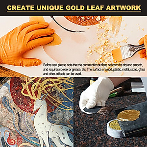 Wadities Gold Leaf Gilding Adhesive Set, 100ml Water Based Metal Leaf Glue and 100ml Varnish, Gold Leaf Sheets 100 pcs, 2 Brushes, for Craft, Painting and Arts