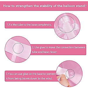 RUBFAC 7 Sets Balloon Stand Kits, Clear Balloon Holder for Table Including Glue, Tie Tool, Flower Clips, Balloon Sticks with Base for Birthday Wedding Party Centerpiece Table Decorations