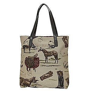 AWST Equestrian Horse Tapestry Shoulder Bag Tote