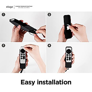 elago R5 Locator Case Compatible with 2022 Apple TV 4K Siri Remote 3rd Gen, Compatible with 2021 Apple TV Siri Remote 2nd Gen and Compatible with Apple AirTag - Full Access to All Functions [Black]