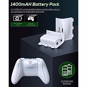 Cooling Fan Stand & RGB Light Strip for Xbox Series S,Dual Charger Station with 2 X 1400mAH Rechargeable Battery Pack,Charging Dock Accessories for XSS with 15 RGB Light Modes,USB2.0 Port for Sync