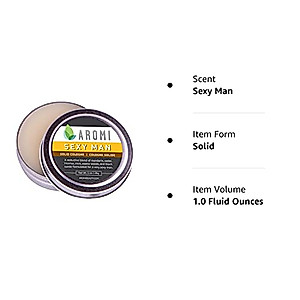 Aromi Solid Cologne | Best Men's Fragrance, Affordable Cologne for Travel, Small Men's Gift, Stocking Stuffer, Manly Gift Idea, Mint, Mandarin, Woods, 1 oz, (Sexy Man)