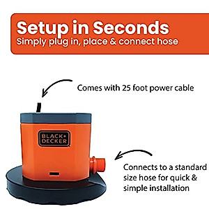 BLACK+DECKER Swimming Pool Cover Pump, 800 GPH Manual