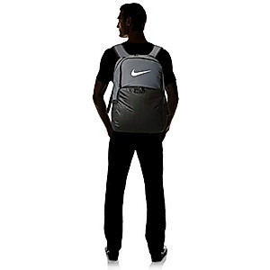 NIKE Brasilia XLarge Backpack 9.0, Flint Grey/Black/White, Misc