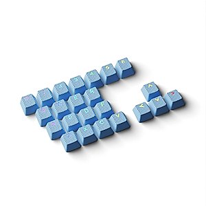 HK Gaming Rubber Keycaps Set | Anti-Slip Texture | Doubleshot Backlit Keycap Set | 23 Keys OEM Profile Key Set | for Mechanical Keyboard | Compatible with Cherry MX, Gateron, Kailh | Blue Malibu