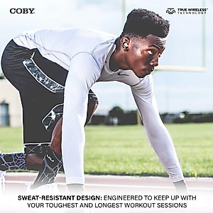 Coby TruFit Lightweight True Wireless Earbuds with Charging Case - Bluetooth 5.3 Music Controls, Call Functions, 16 Hour Battery Life for iPhone 13/12 / 11 / SE/X / 8/7 and Android (White)