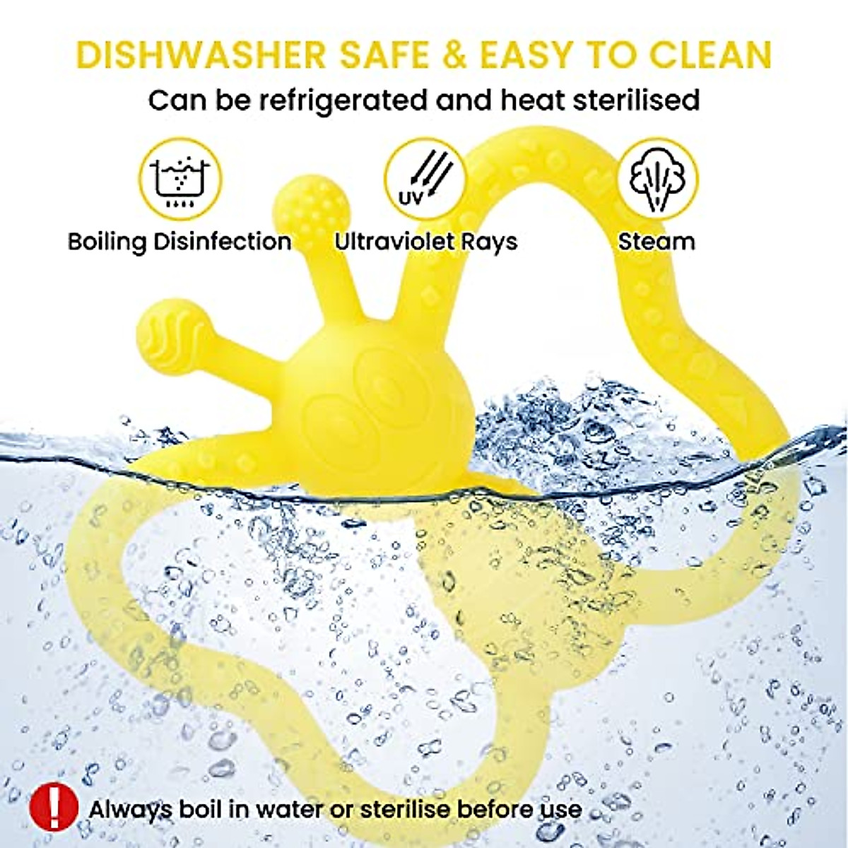 Baby Teething Toys, Butterfly Design Teether Pain Relief Toy for Newborn Babies, Freezer Safe Neutral Shower Gift, Soft Textured for Boy and Girl