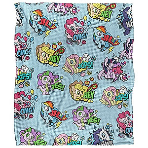My Little Pony Blanket, MLP Pop Art Pattern Silky Touch Super Soft Throw Blanket 50" x 60"