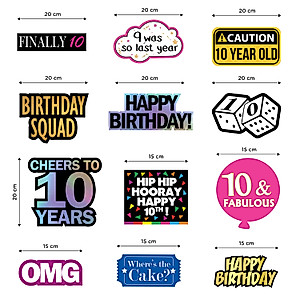 10th Birthday Hanging Swirls - 31 Pieces - Funny 10th Birthday Party Supplies, Decorations, Gifts and Favors
