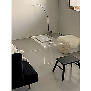 GETCK Acrylic Coffee Table. Modern Clear Side Table Bedroom Or Living Room Furniture, Waterfall Coffee Table, Fashion Sofa Table with Round Edges,24'' L x 14'' W x 12'' H