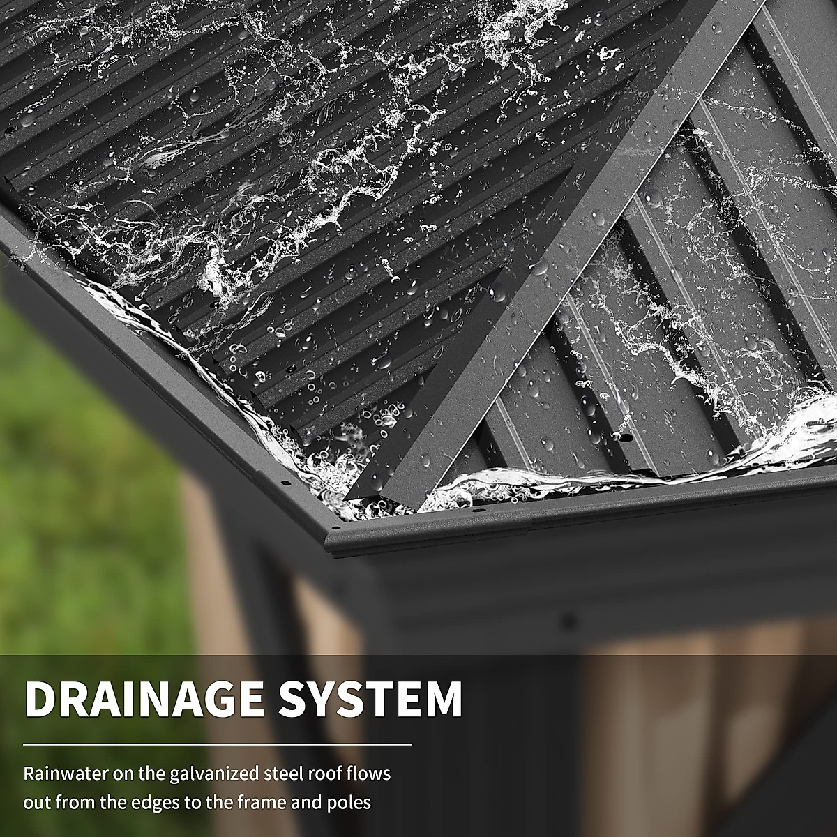 Greesum 12'x16' Hardtop Metal Gazebo, Outdoor Galvanized Steel Double Roof Canopy, Aluminum Frame Permanent Pavilion with Netting and Curtains for Lawns, Patio, Backyard and Deck