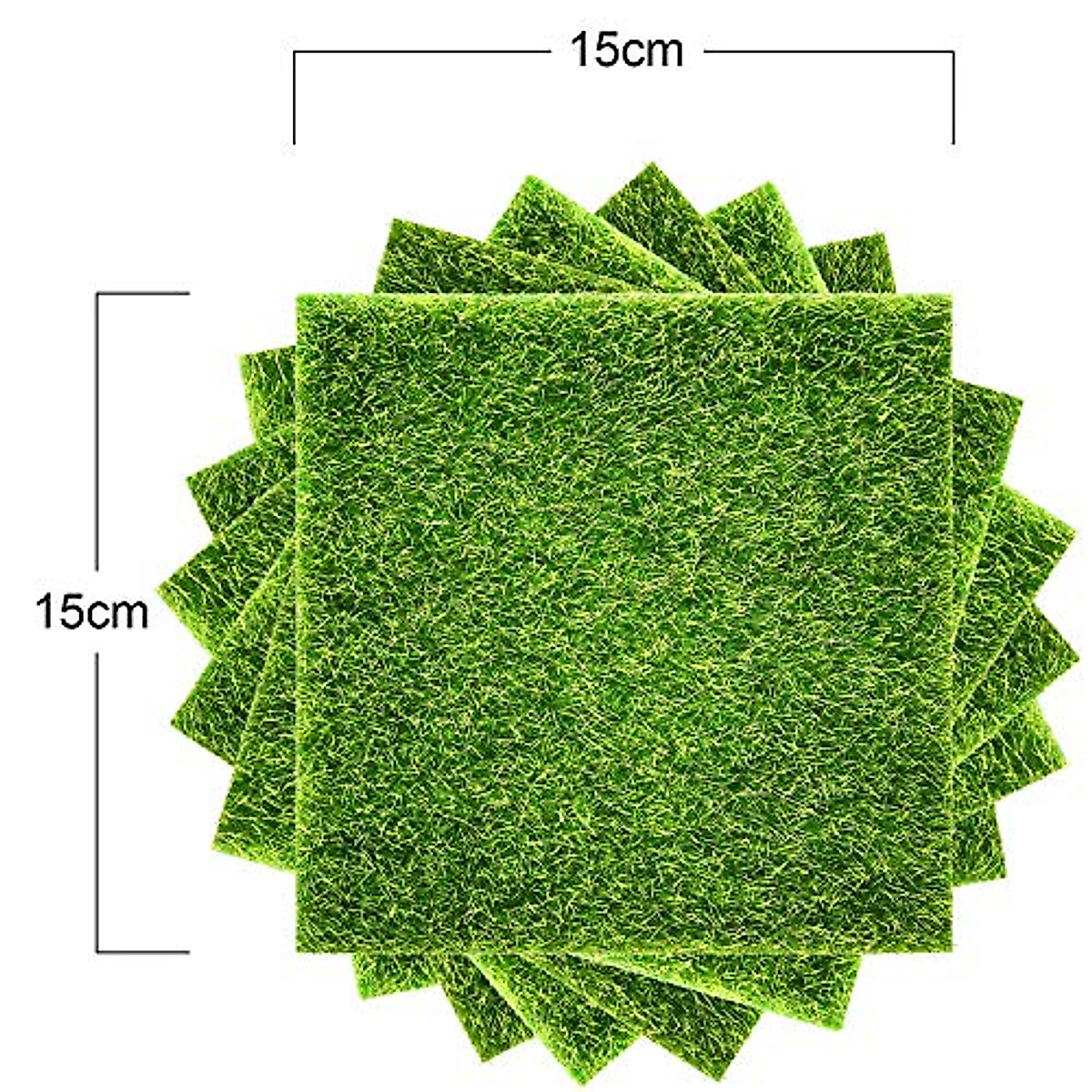 8 Packs Garden Craft Grass Fake Grass for Crafts 6 x 6 Inches Miniature Ornament Garden Dollhouse DIY Grass Fairy Artificial Grass Lawn