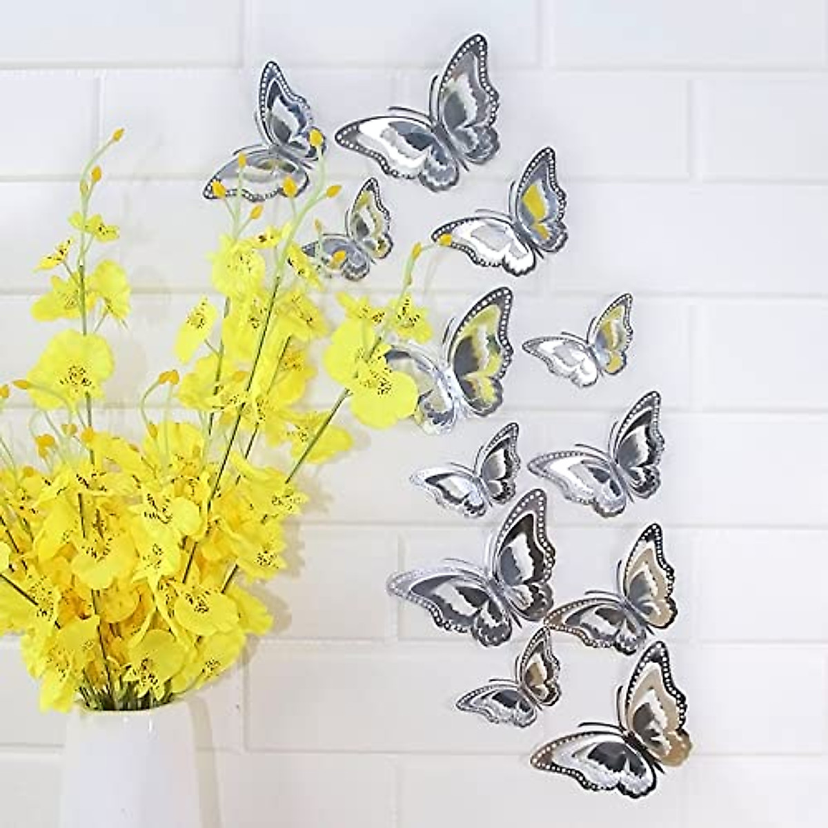 HUSGA Butterfly Wall Decor, 3 Sizes Butterfly Cake Decorations, Three-dimensional hollow design Hanging butterfly for Garden Themed Tea Party Graduation Wedding Baby Shower. (Gold)