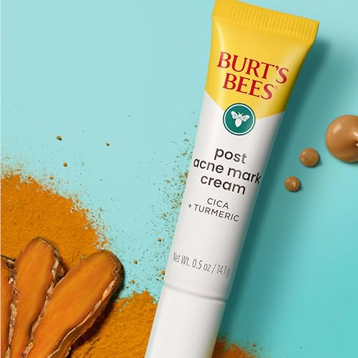 Burt’s Bees Post Acne Mark Cream for All Skin Types, Gentle Dark Spot Correcting Cream for Face, Formulated with Turmeric, 0.5 Oz.