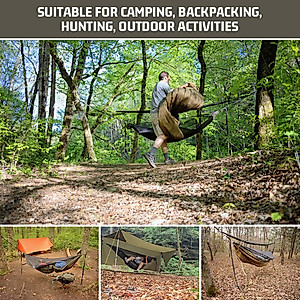 Under Quilts for Hammocks, HIKERBRO Ultralight Hammock Underquilt, Double Size Underquilt for Hammock Camping, Backpacking Army Green