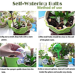 Qiuttnqn 10 Pcs Clear Plant Watering Bulbs,Plastic Automatic Watering System for Plants,Garden Water Device for Plant Indoor Outdoor