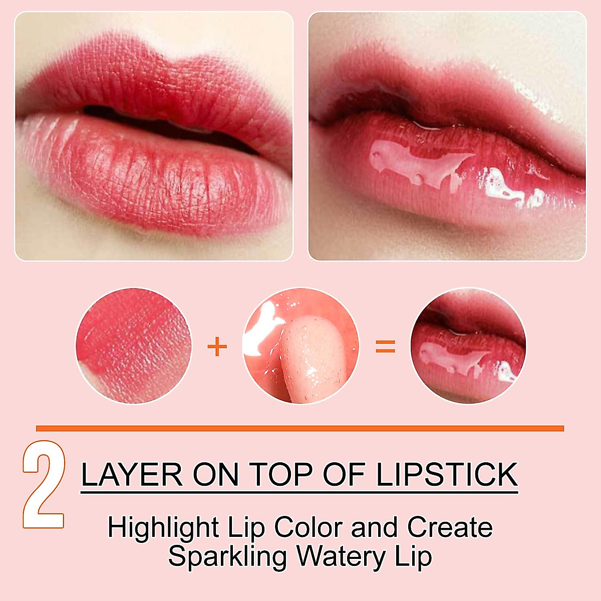 Yrarbil Hydrating Lip Glow Oil, Moisturizing Lip Plumper Gloss, No-Sticky Transparent Plumping Lip Gloss Tinted Lip Balm for Lip Care and Dry Lips (Cherry)