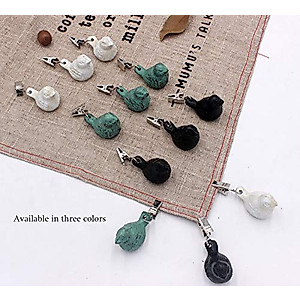 Funly mee (4PACK Vintage Tablecloth Weights on Clip Hangers,Pendant Tablecloth Weights kit with Green Bird, for Outdoor Garden Party Picnic Tablecloths Heavy.(Green)