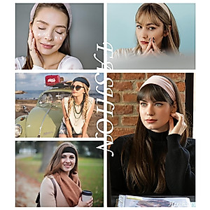 Hexchasty Women's Headbands for Yoga and Running - Soft, Stretchy, Cotton Fabric Headbands - Cute Hair Bands for Women in White, Black - Sweat Headbands for Sports