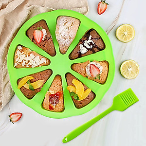 XIYUAN 2 Pcs Silicone Baking Molds Large 8 Cavity Silicone Scone Pan/Cakes Slices Mold/Triangle Cavity Cake Pan Pizza Slices Pan,Cornbread Mold And Soap Mould,DIY Baking Tool