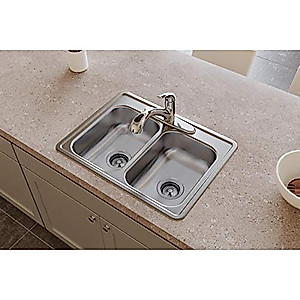 Elkay Dayton D225193 Equal Double Bowl Top Mount Stainless Steel Sink,25 x 19 x 6.5