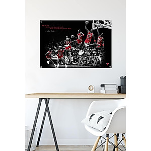 Trends International Michael Jordan - Fly Wall Poster, 22.37" x 34.00", Poster & Push Pin Bundle