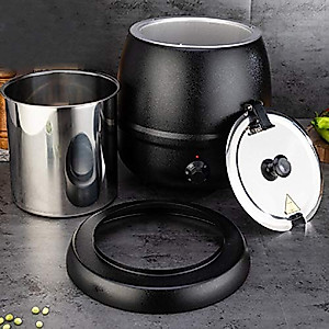 SYBO SB-6000 Commercial Grade Soup Kettle with Hinged Lid and Detachable Stainless Steel Insert Pot for Restaurant and Big Family, 10.5 Quarts, Black