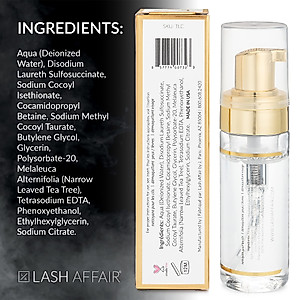 Lash Affair TLC Eye-Lash Extension Cleanser Foam Face Wash with Tea Tree Oil, Lash Shampoo, Facial Cleanser, Makeup Remover, Water-Based Eye-Lash Cleanser Oil-Free, 50 ml