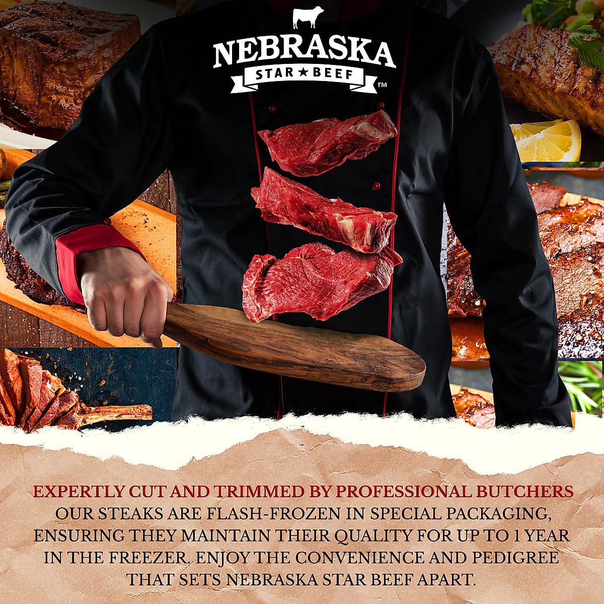 Nebraska Star Beef Premium Angus Steak Sampler Gift Package, Beef