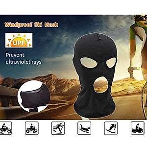 3 Holes Balaclava Ski Mask, Thin Three Holes Full Face Mask for Motorcycle Bike Hunting Cycling Cap Ski (3A)