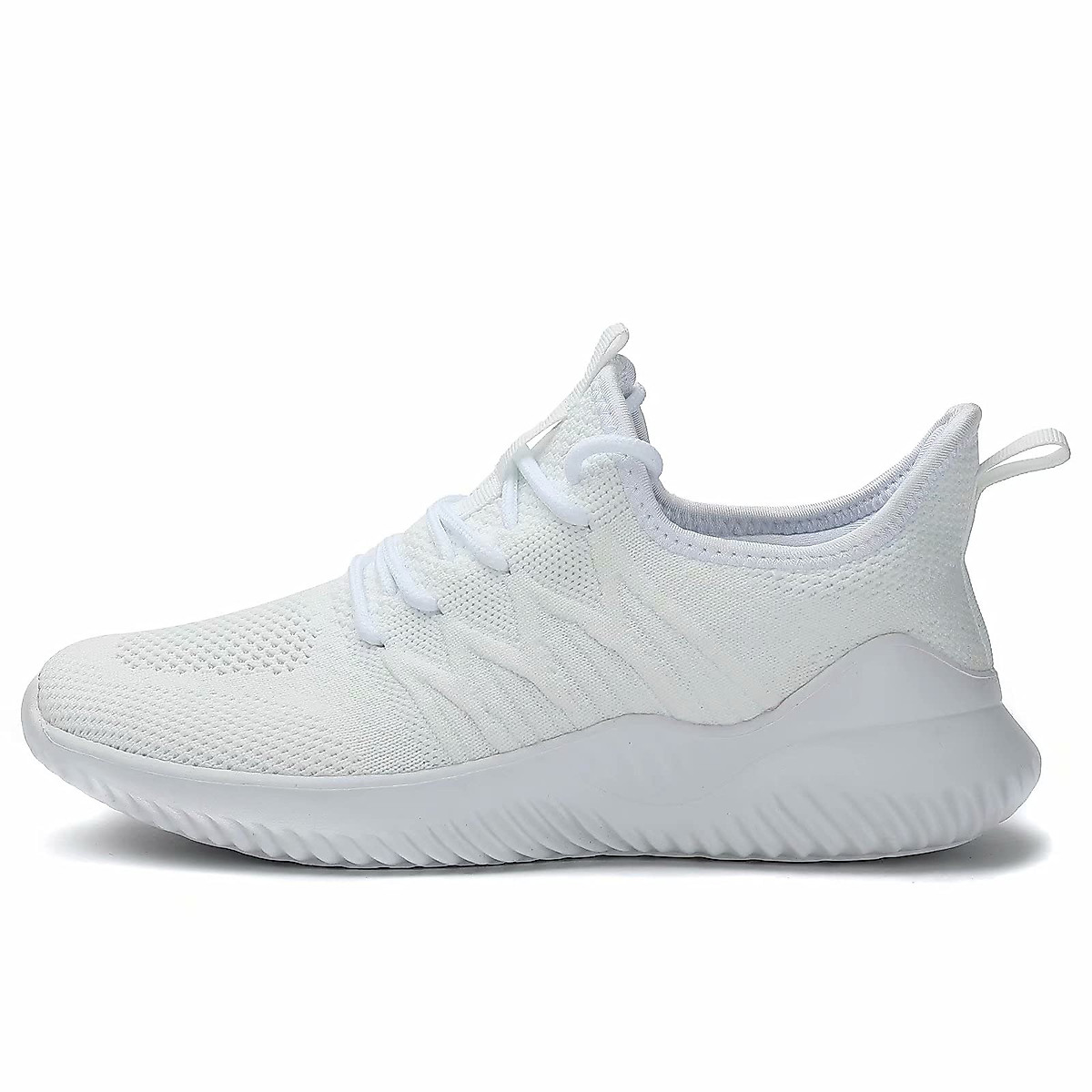 Women's Running Shoes Kids Slip on Tennis Walking Sneakers Lightweight Breathable Comfort Work Footwear Gym Trainers White