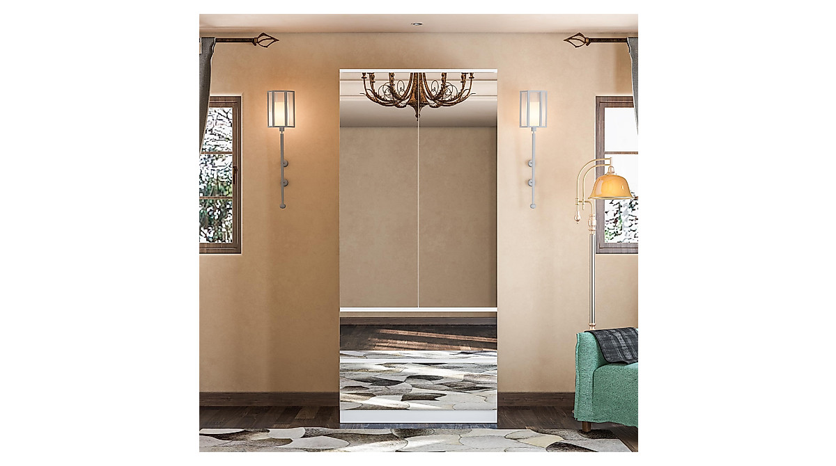 Hitow Wardrobe Armoire with Full Length Mirror
