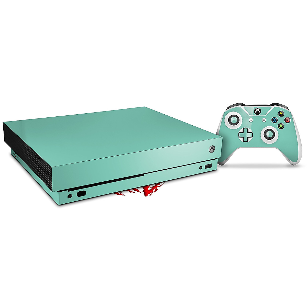 WraptorSkinz Decal Vinyl Skin Wrap Compatible with Xbox One X Console and Controller - Solids Collection Seafoam Green