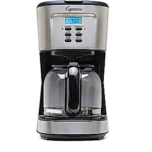 Capresso 12-Cup Coffee Maker with Glass Carafe, Stainless and Black 416.05