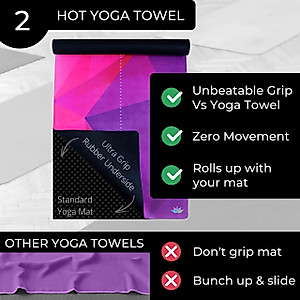 Plyopic. 3-in-1 Travel Yoga Mat/Hot Yoga Towel/Gym Mat Topper. Non-Slip, Portable, Foldable, Washable and Eco-Friendly | 1.5mm Thin | Ideal for Yoga, Hot Yoga, Pilates, Fitness, Exercise and Travel