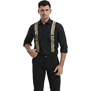 KRICJYH Mens Suspenders Heavy Duty Swivel Hooks Hunting Work Braces Camo Suspenders for Men Big and Tall