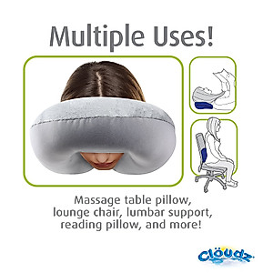 Cloudz Microbead Travel Neck Pillow,Polyester & Polyester Blend - Blue