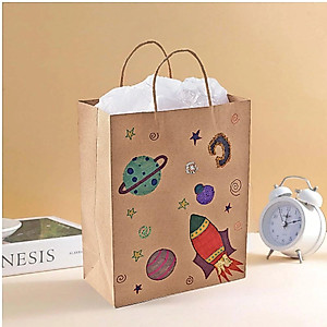 Fun Express Simple Brown Paper Gift 10.5" x 5.25" x 13" | Pack of 12 Bags, 10 1/2" x 5 1/4" x 13", 12 Pieces