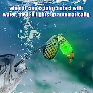 JOJOCY 10 Pack Fishing Lures Fishing Spoons Underwater Flashing Strobe LED Fishing Lights Waterproof Diamond Lights Trolling Lures Halibut Rig Deep Drop Fishing Light