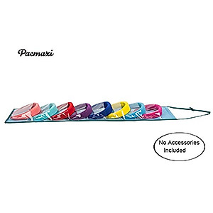 PACMAXI Hanging Headband Holder For Women, Headband Storage Organizer, Hairband Rack Holder With 8 Clear Pockets Container, Headband Storage Holder for Girls With Two Piece Set (blue)