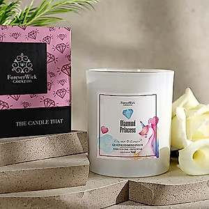 Diamond Princess Candle with Diamond Inside | Foreverwick Candles | Scented Soy Candles Gifts for Women Anniversary Candle | Anniversary Candles All-Natural Organic Soy Candle 14oz | 70h