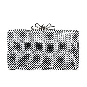 SEIJY Bow Metal Evening Bags with Diamonds Day Clutch Party Shoulder Chain Handbags Purse (Color : E, Size : 1)