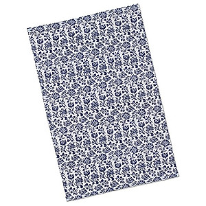 DII Tunisia Blue Market Tabletop and Kitchen Collection, Dishtowel Set, 18x28", Tunisian Flowers, 2 Piece