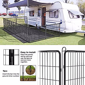 PUKAMI Dog Fence for The Yard, 8/16 Panels 24/32/40 Height x32 inch Width,Puppy Playpen for Small Medium Dog Portable Dog Playpen Exercise Pen for Indoor Outdoor,Pet Playpen Fence for Yard,RV,Camping