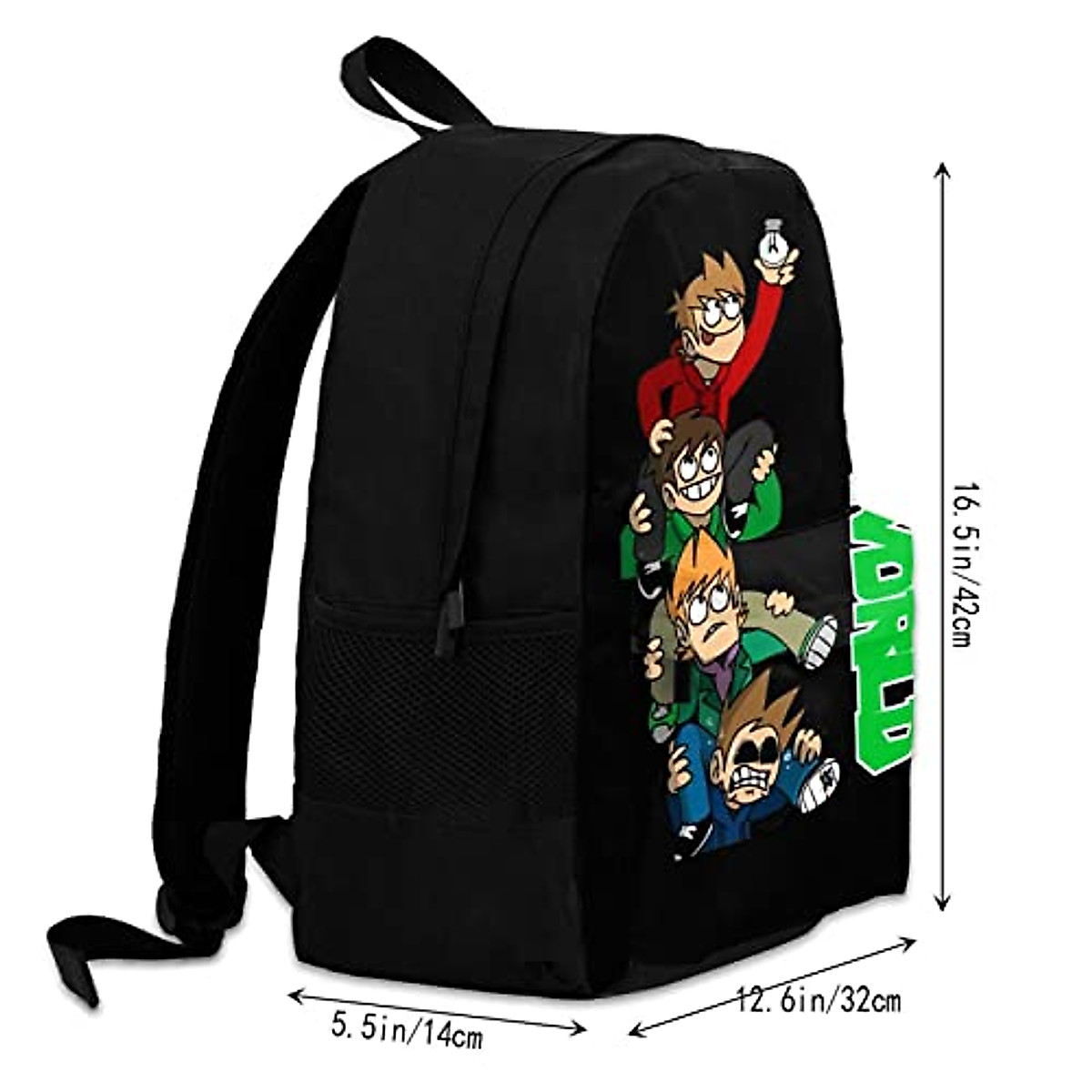 Genaolax Anime Eddsworld Backpack Casual Double Shoulder Travel School Bag For School Travel Outdoors Black One Size