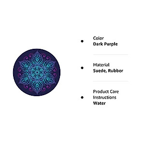 Keolorn Round Meditation Pilates Yoga Mat Luxury Suede Large Yoga Mat Natural Rubber Non-Slip Base is ery Suitable for Meditation, Stretching, Fitness Exercise, Home and Outdoor. 140CM Diameter