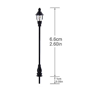 Evemodel LQS21 10PCS Model Railroad Train Lamp Posts Led 6.6cm or 2.6inch Street Light Lamps OO / HO Scale