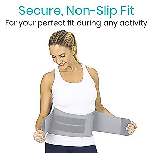 Vive Lower Back Support Brace for Men & Women - Dual Adjustable Lumbar Belt for Heavy Lifting, Herniated Disc, Sciatica, Scoliosis, & Thoracic Pain Relief - Compression Posture Device for Work or Home