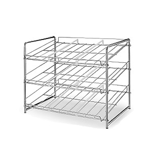Simple Trending Can Rack Organizer, Stackable Can Storage Dispenser Holds up to 36 Cans for Kitchen Cabinet or Pantry, Chrome